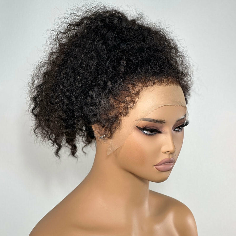 Perruque à bordure frisée réaliste à l'avant et à l'arrière – veluxehair